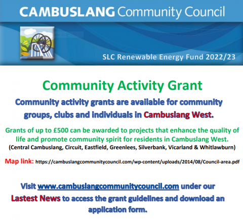 Our Community Activity Grant scheme is now open! | Cambuslang Community ...